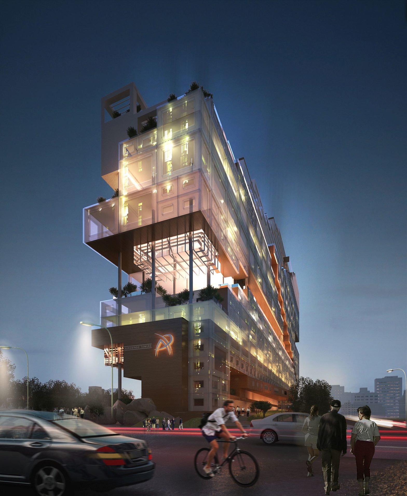 Aurobindo Galaxy Tower, at Hyderabad, by CnT Architects - Unbuilt Ideas